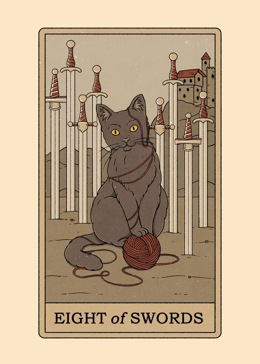 'Eight of Swords' Poster, picture, metal print, paint by Thiago Corrêa ...