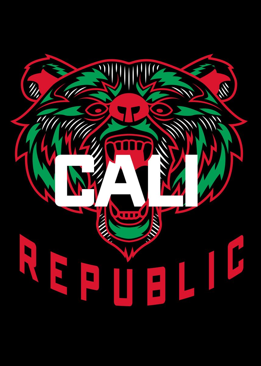 'Cali Republic v2' Poster, picture, metal print, paint by ...