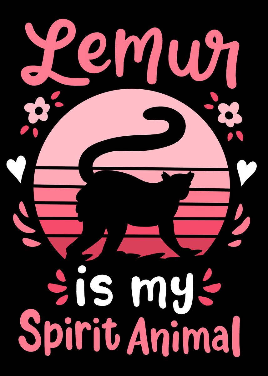 'Lemur Spirit Animal Retro' Poster by BLVCKPLATE | Displate