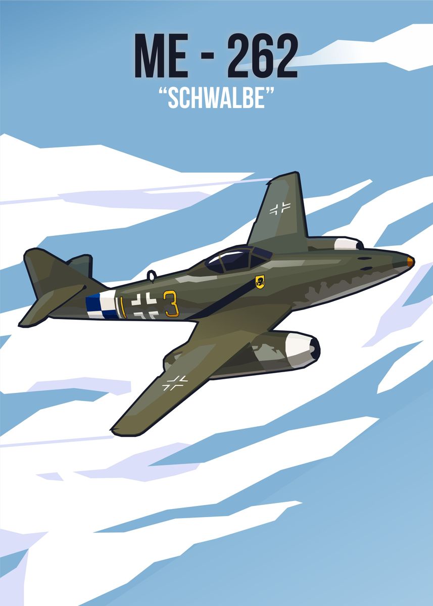'Messerschmit ME 262' Poster, picture, metal print, paint by ...