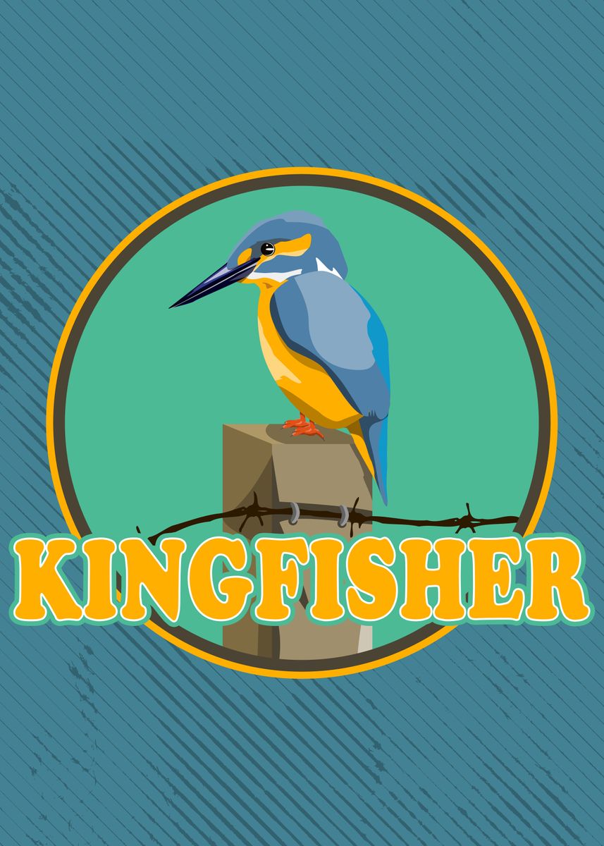 'Kingfisher' Poster, picture, metal print, paint by mailbox disco ...