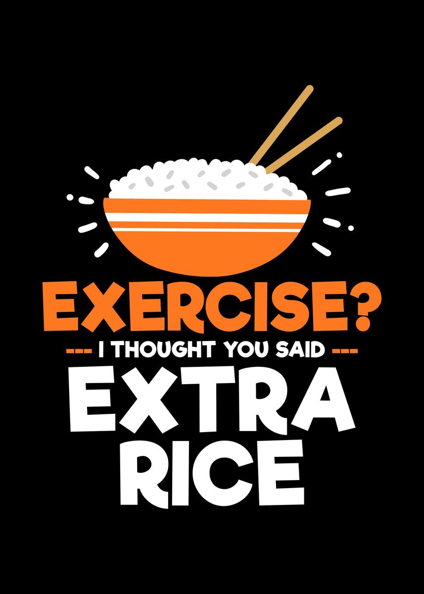 'Rice Extra Rice Asian' Poster, picture, metal print, paint by Mealla ...