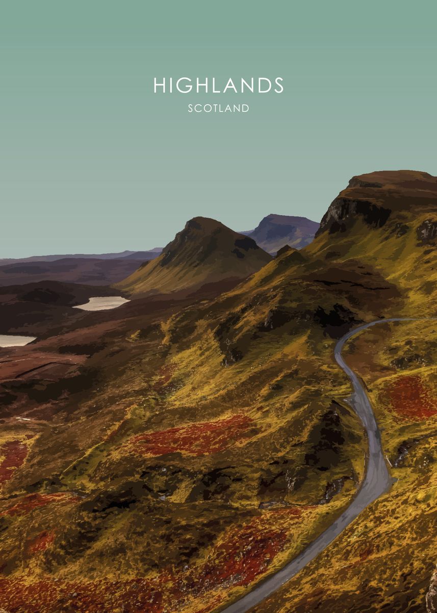'Highlands Scotland Travel' Poster, picture, metal print, paint by aio ...