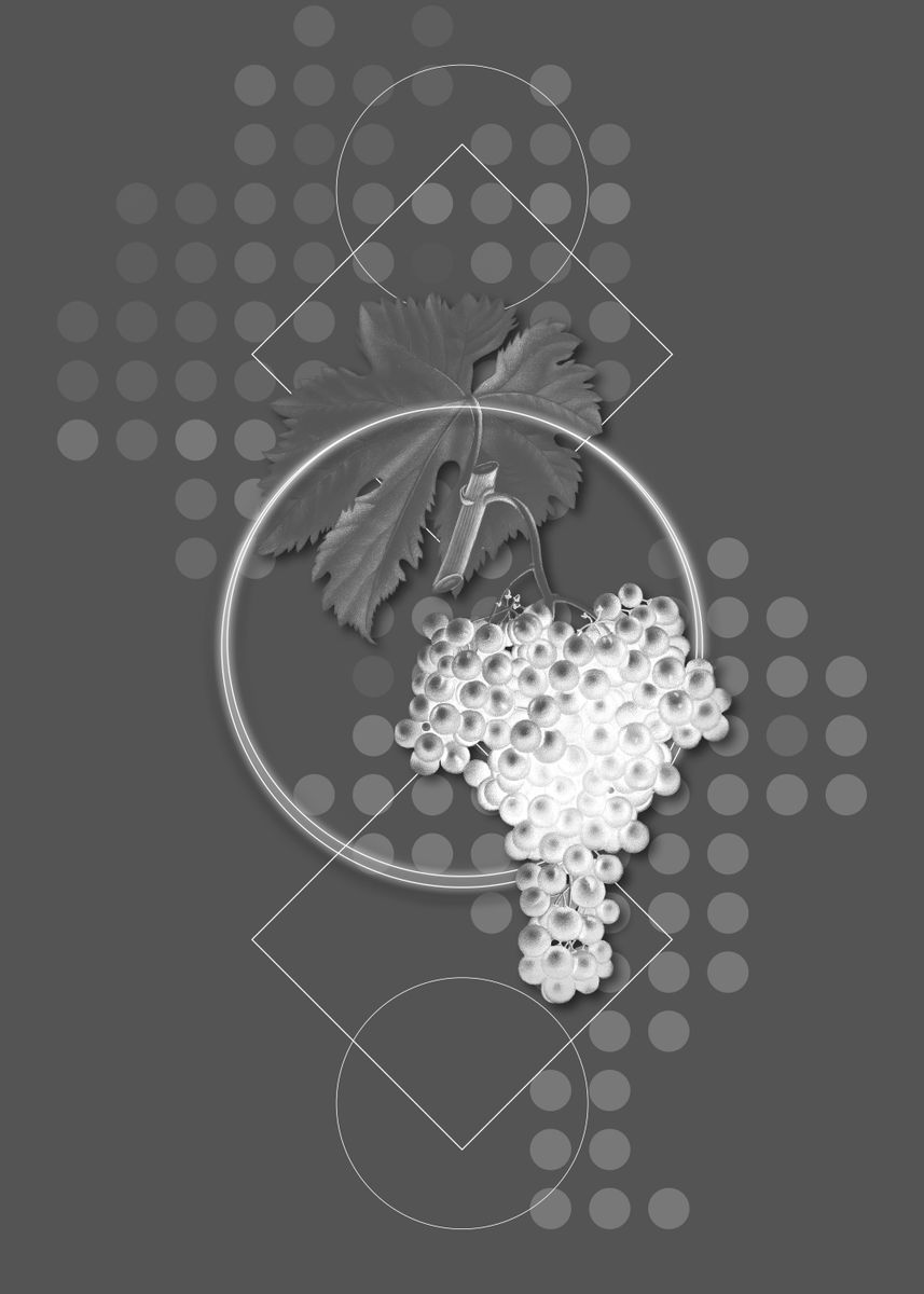 'Moody Geometric Grapes' Poster, picture, metal print, paint by Holy ...