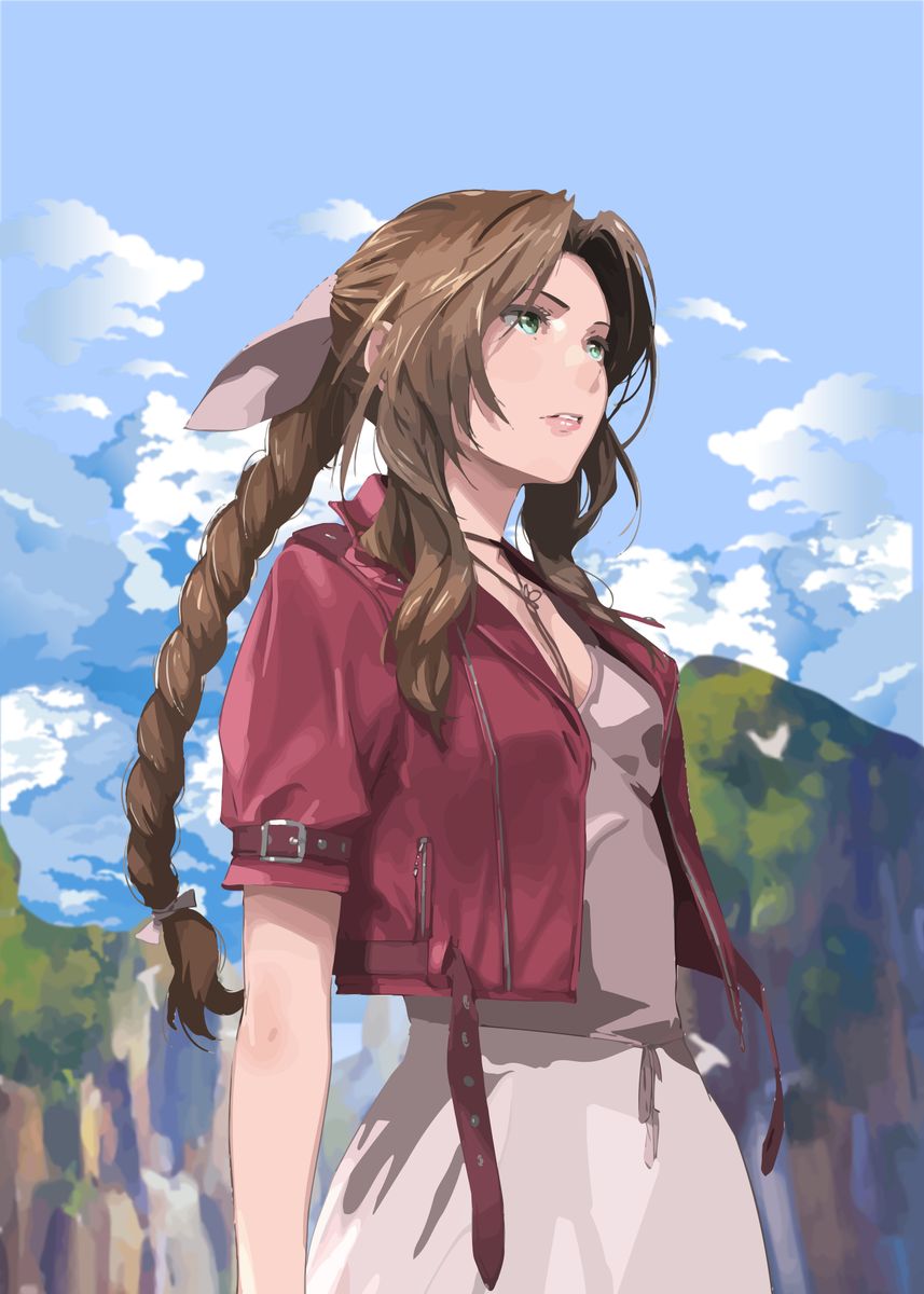 'aerith final fantasy vii' Poster, picture, metal print, paint by ...