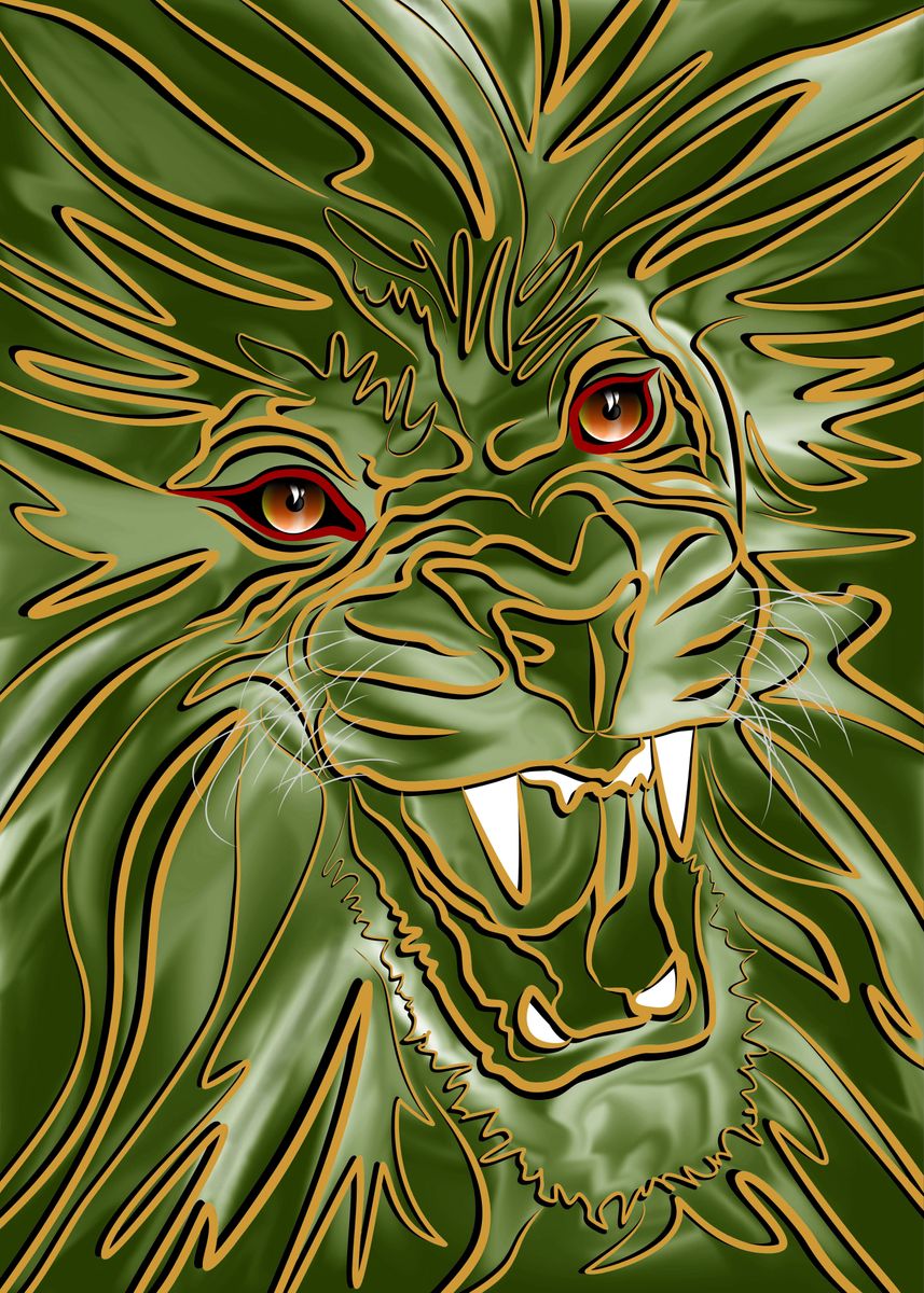 'The Lion Rage' Poster, picture, metal print, paint by Marcos Borges ...