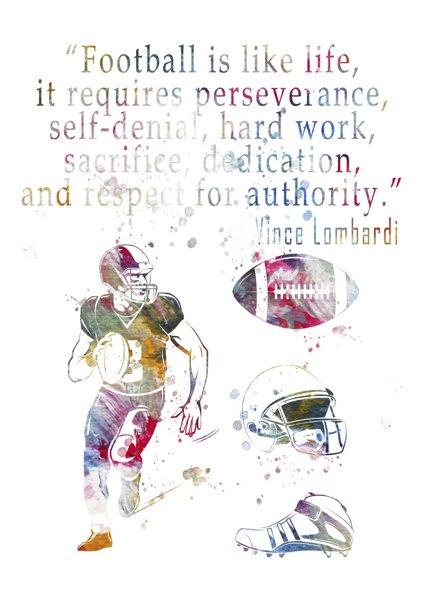 'Vince Lombardi Quote' Poster, picture, metal print, paint by ...