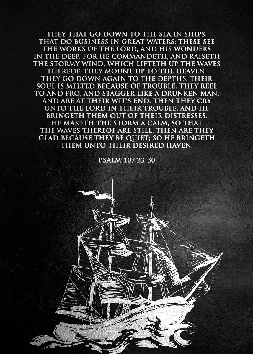 'Psalm 107 23 30' Poster, picture, metal print, paint by ABConcepts ...