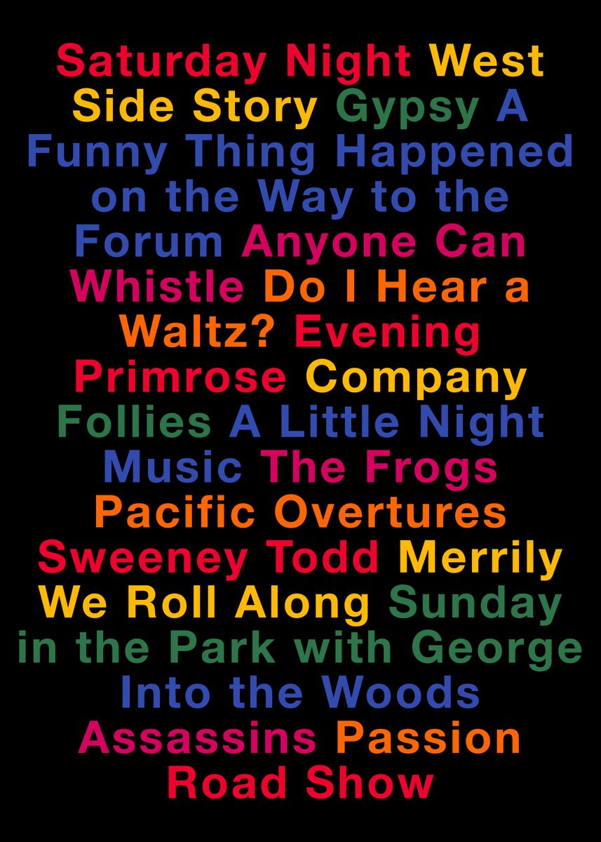 'Sondheim Musicals' Poster, picture, metal print, paint by byebyesally ...