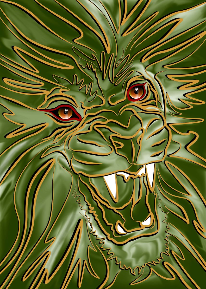 'The Lion Rage' Poster, picture, metal print, paint by Marcos Borges ...