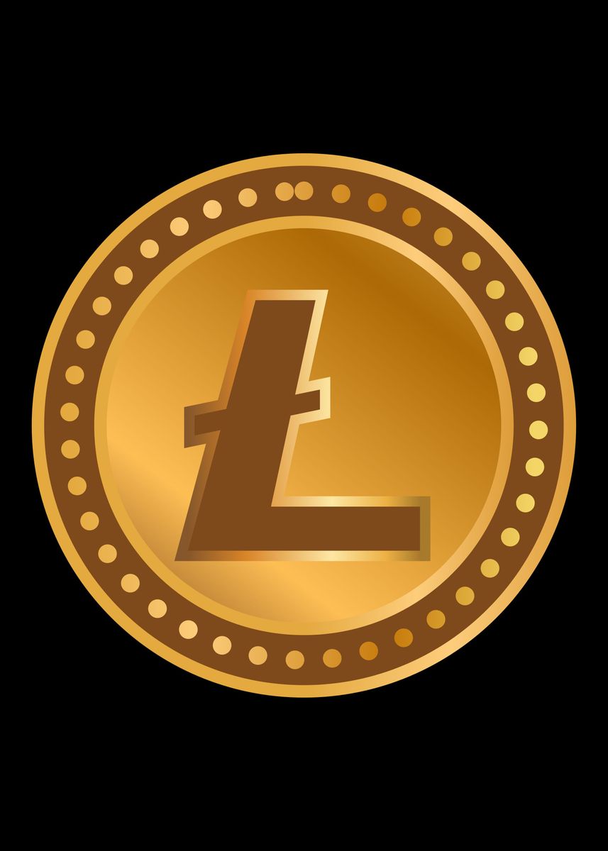 'Litecoin Symbol Gold' Poster, picture, metal print, paint by Max Ronn ...