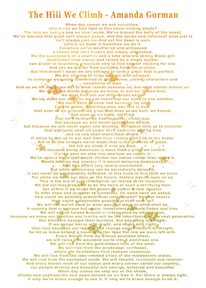 'The Hill We Climb' Poster by HildaWarren Studio | Displate