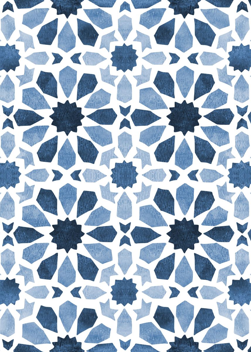 'Moroccan Floral Tile 02' Poster, picture, metal print, paint by Aloke ...