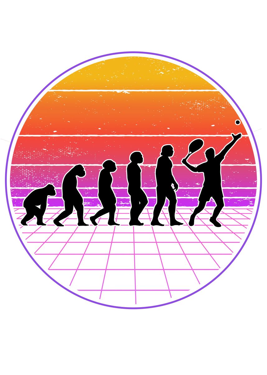 'Tennis Evolution Vaporwave' Poster, picture, metal print, paint by ...