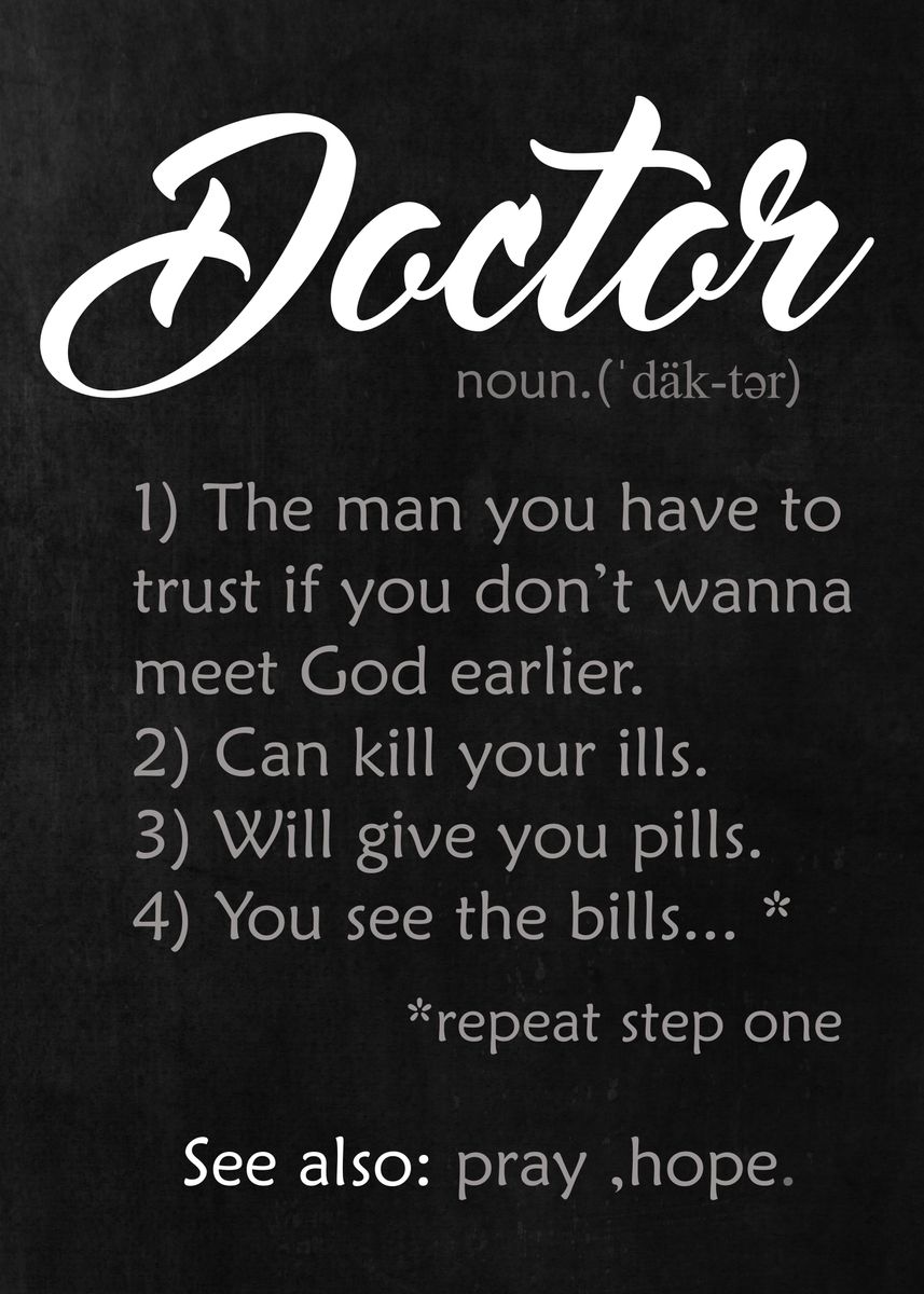 'Doctor Definition text' Poster by John Marinakis | Displate