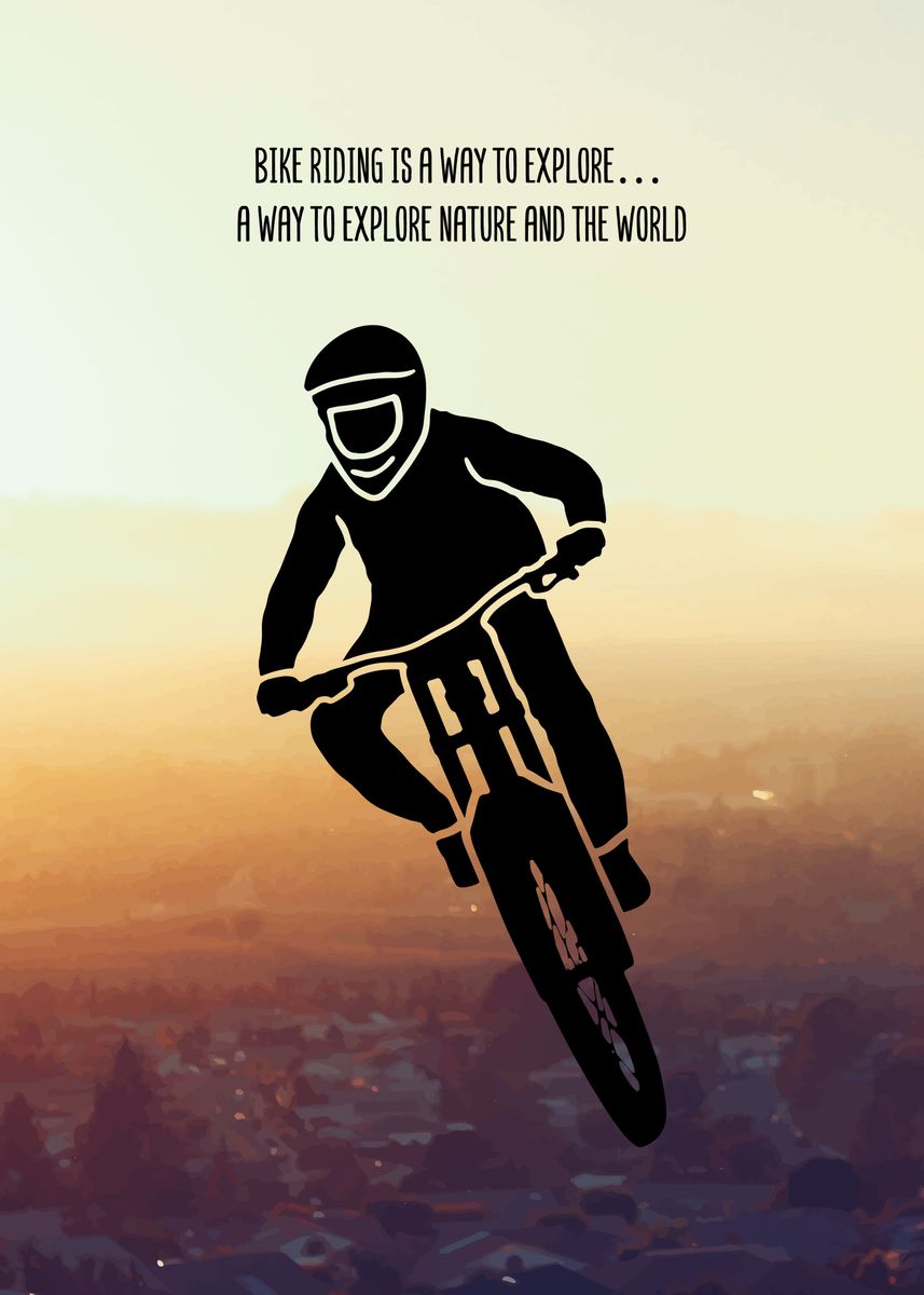 'Mountain Biker Wall Decor' Poster, picture, metal print, paint by ...