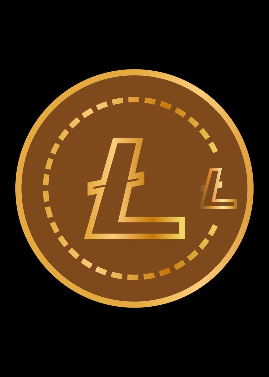 'Litecoin Symbol Gold' Poster, picture, metal print, paint by Max Ronn ...