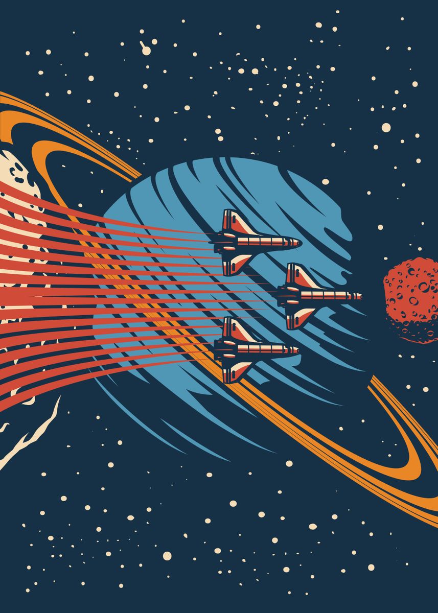 'Outer space series 4' Poster, picture, metal print, paint by ...