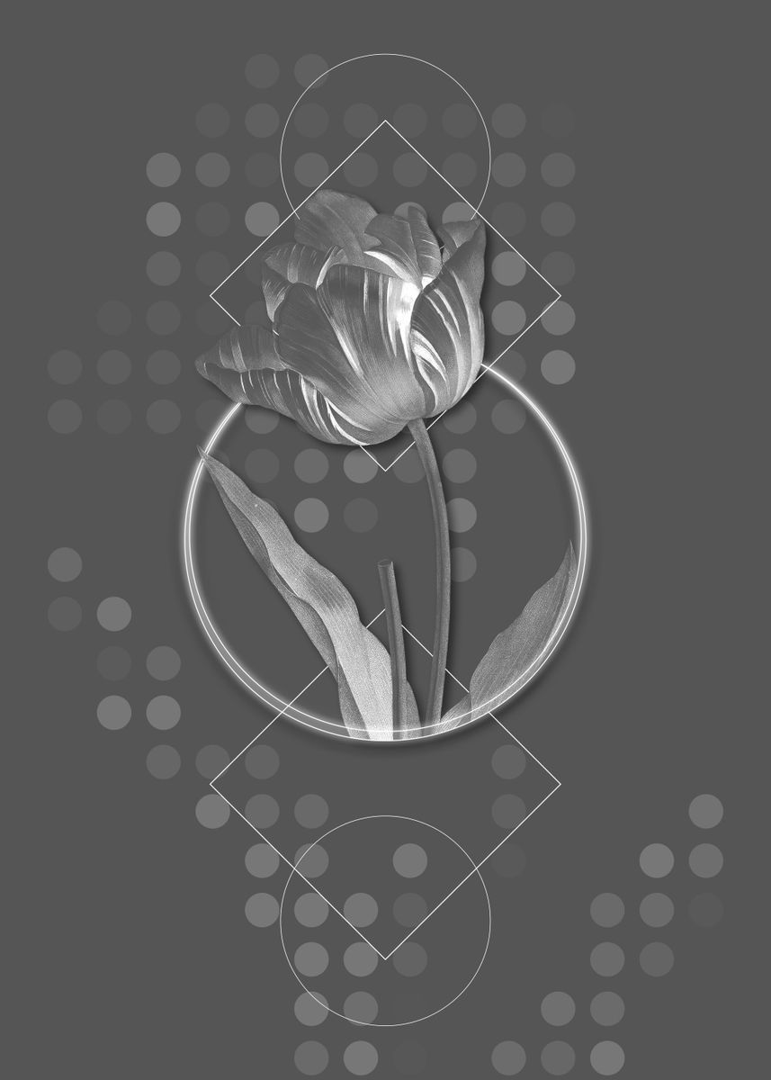 'Geometric Tulip Flower' Poster by Holy Rock Design | Displate