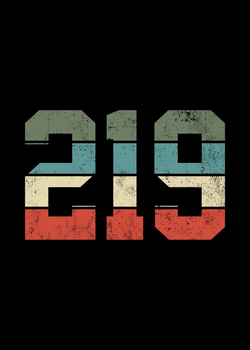 '219 Area Indiana Vintage' Poster, picture, metal print, paint by ...