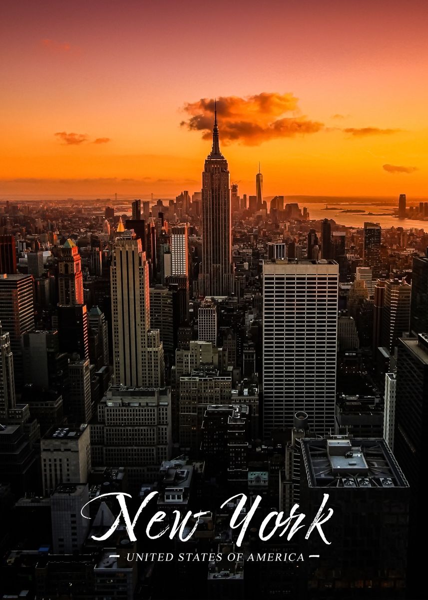 'New York' Poster, picture, metal print, paint by MyDigitalMind | Displate