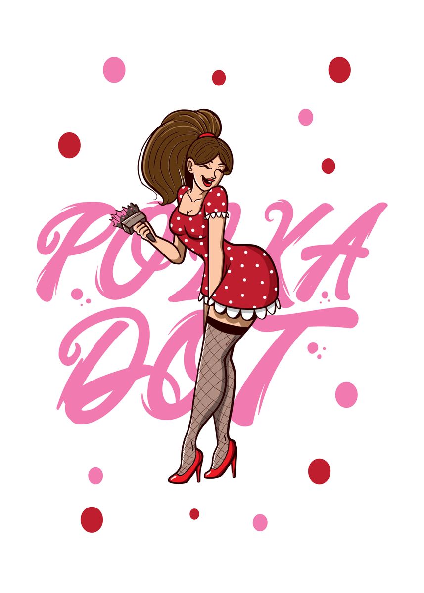 'Polka Dot Lady' Poster, picture, metal print, paint by Brummkatze ...