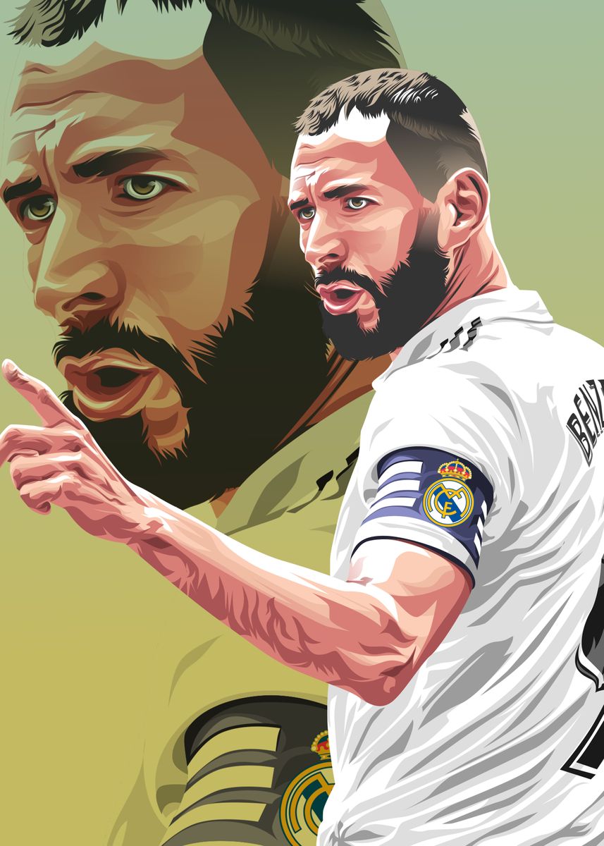 'Karim Benzema' Poster, picture, metal print, paint by ngedit vector ...