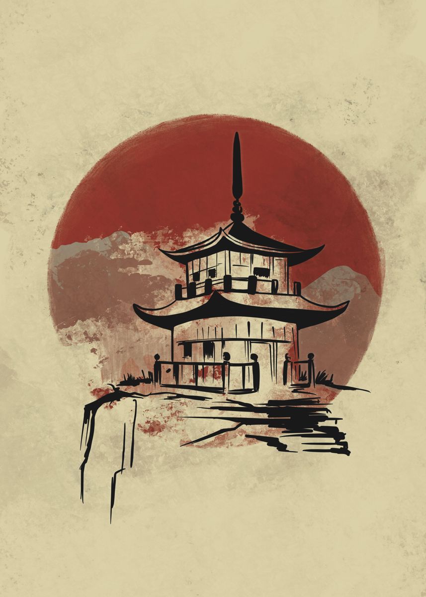 'Jinja Kouen' Poster, picture, metal print, paint by SCARRT | Displate