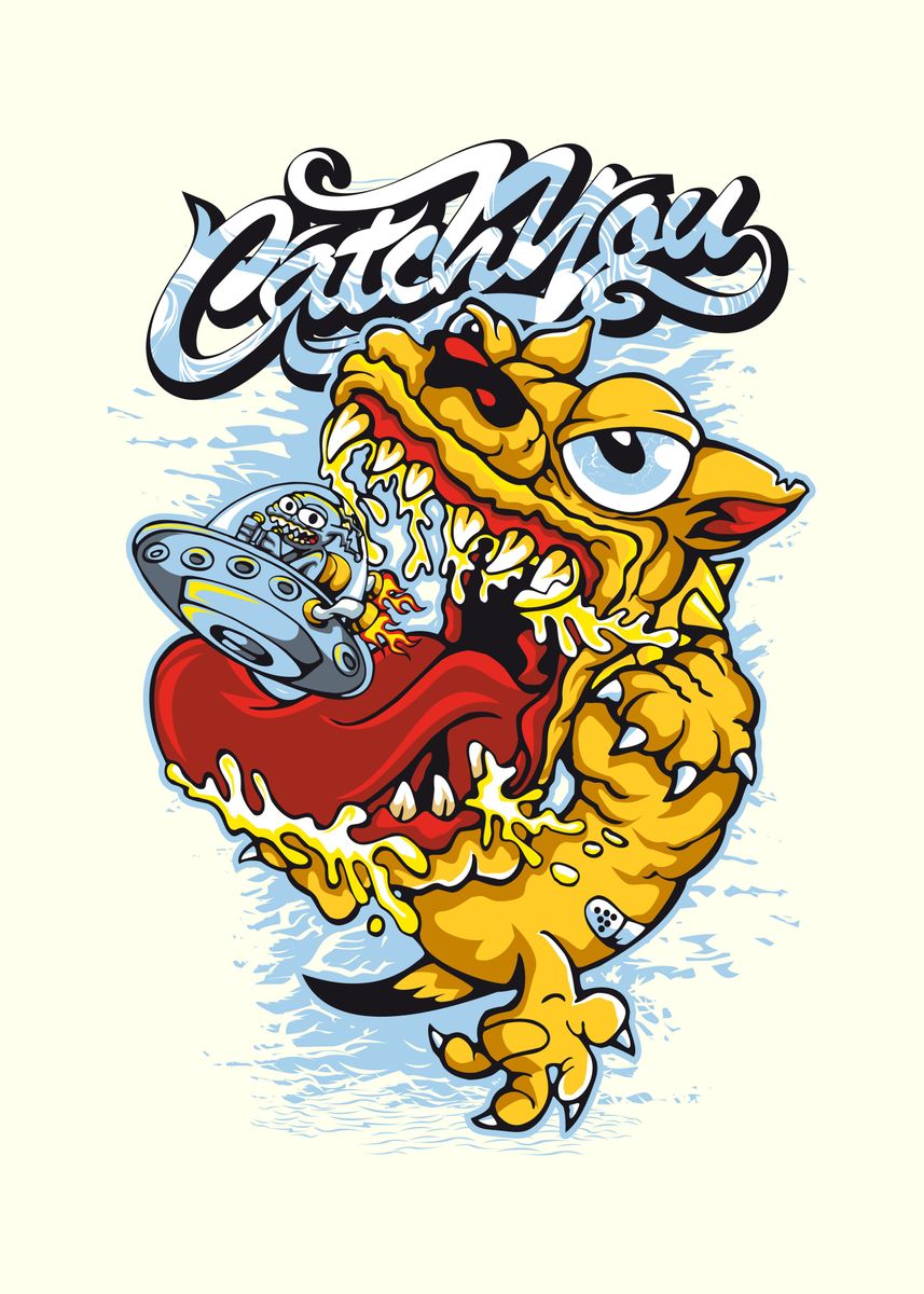 'Catch You' Poster, picture, metal print, paint by Faissal Thomas ...