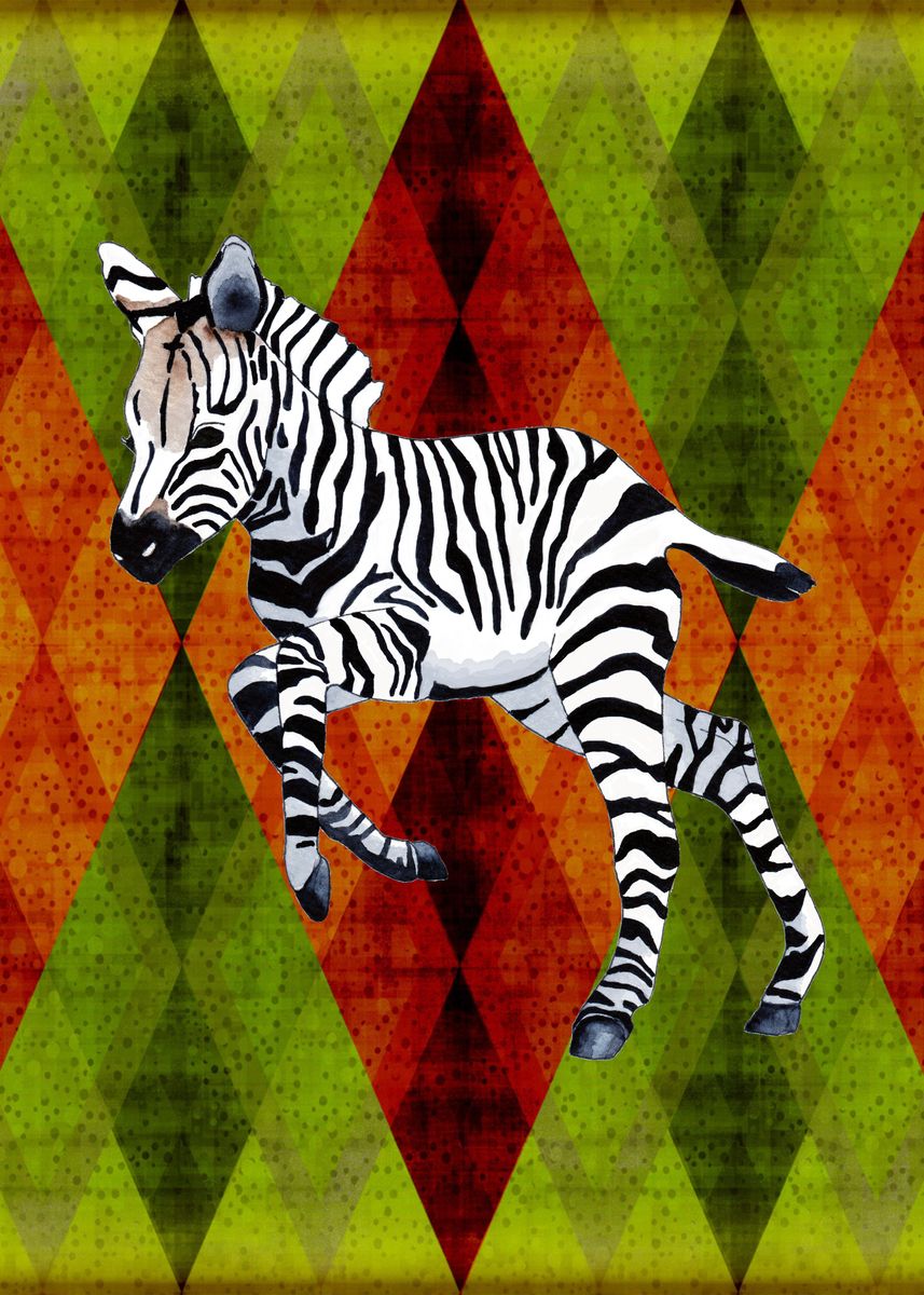 'Zebra poster' Poster, picture, metal print, paint by Anna Bednarczyk ...