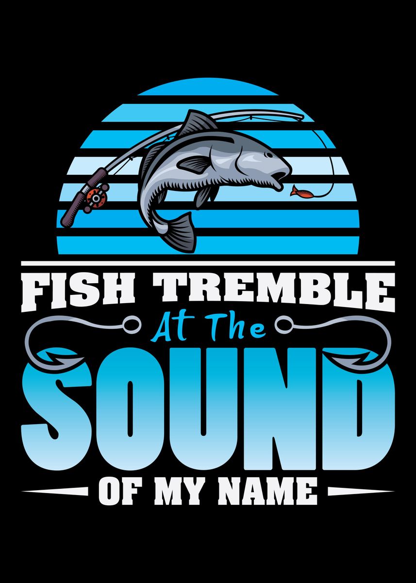 'Angler Fisherman Fish' Poster, picture, metal print, paint by ...