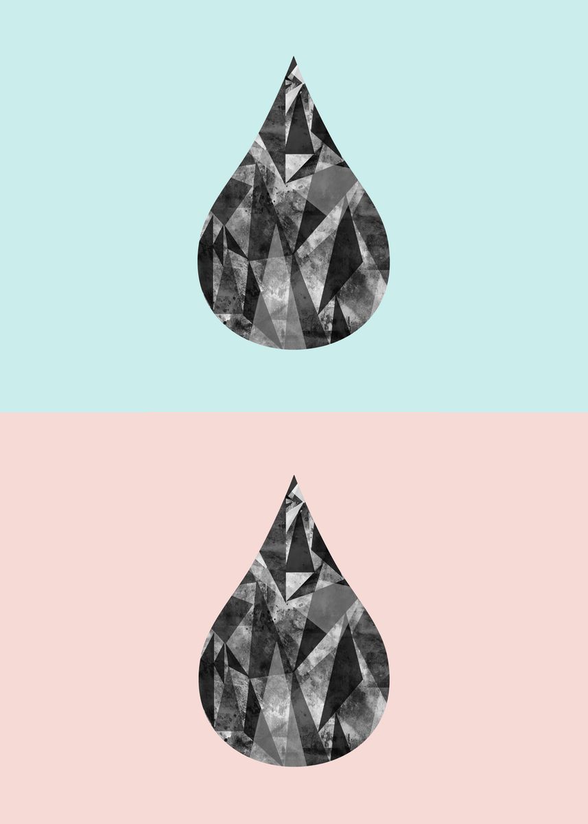 'Droplet' Poster, picture, metal print, paint by RosaliasArt | Displate