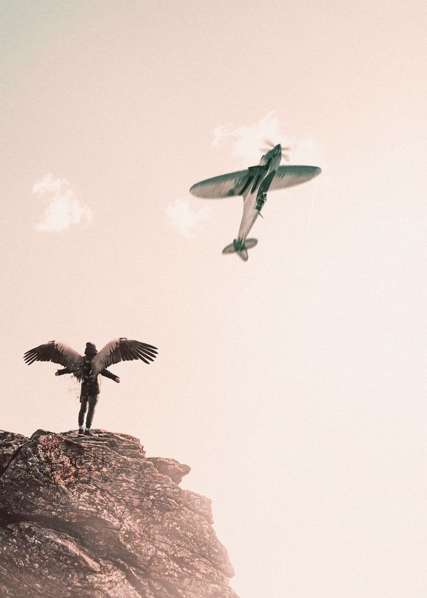 'icarus' Poster, picture, metal print, paint by cookaynne | Displate