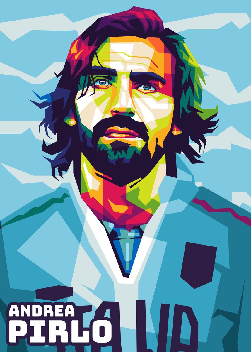 'Andrea Pirlo' Poster, picture, metal print, paint by Zull | Displate