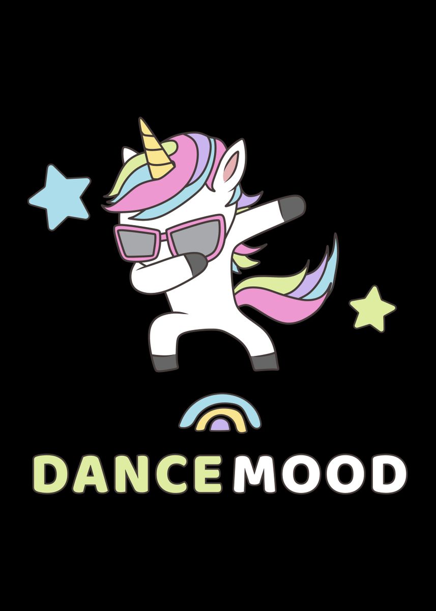 'Dancing Unicorn' Poster, picture, metal print, paint by ...