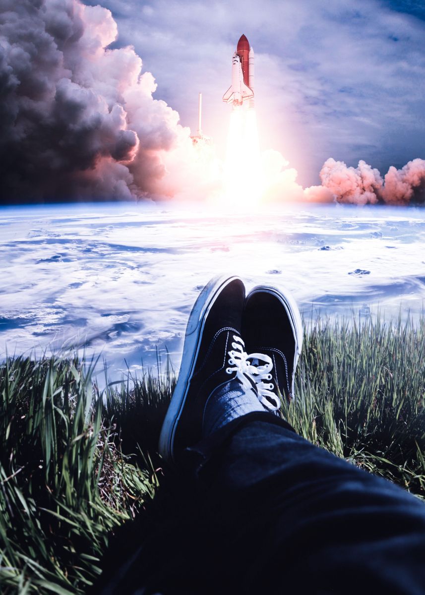 'Rocket Launch Feet Cool' Poster, picture, metal print, paint by Gen Z ...