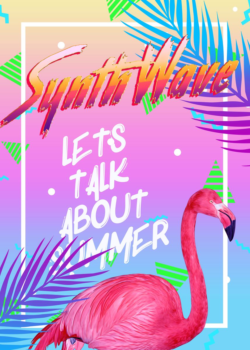 'Synthwave Summer flamingo' Poster by Synthwave 1950 | Displate