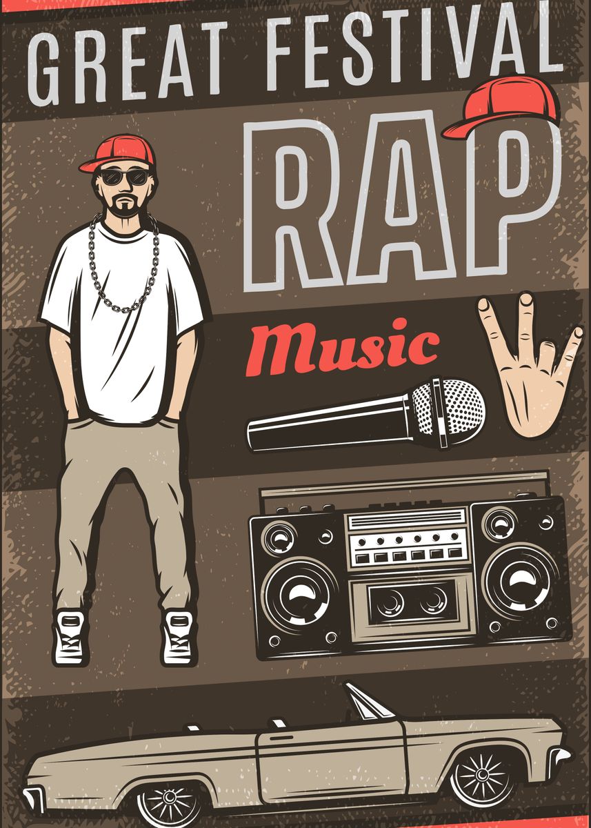 'Vintage rapper' Poster by Dat Luong | Displate