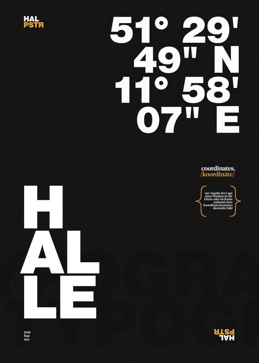 'Halle Typo' Poster, picture, metal print, paint by Tom Taegtmeier ...