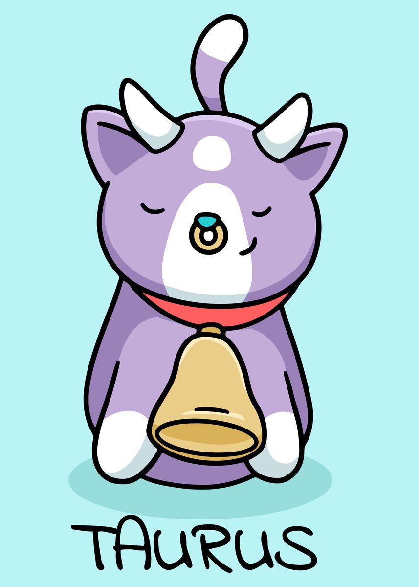 'ZODIAC CUTE CAT TAURUS' Poster by Geschenkelaune | Displate