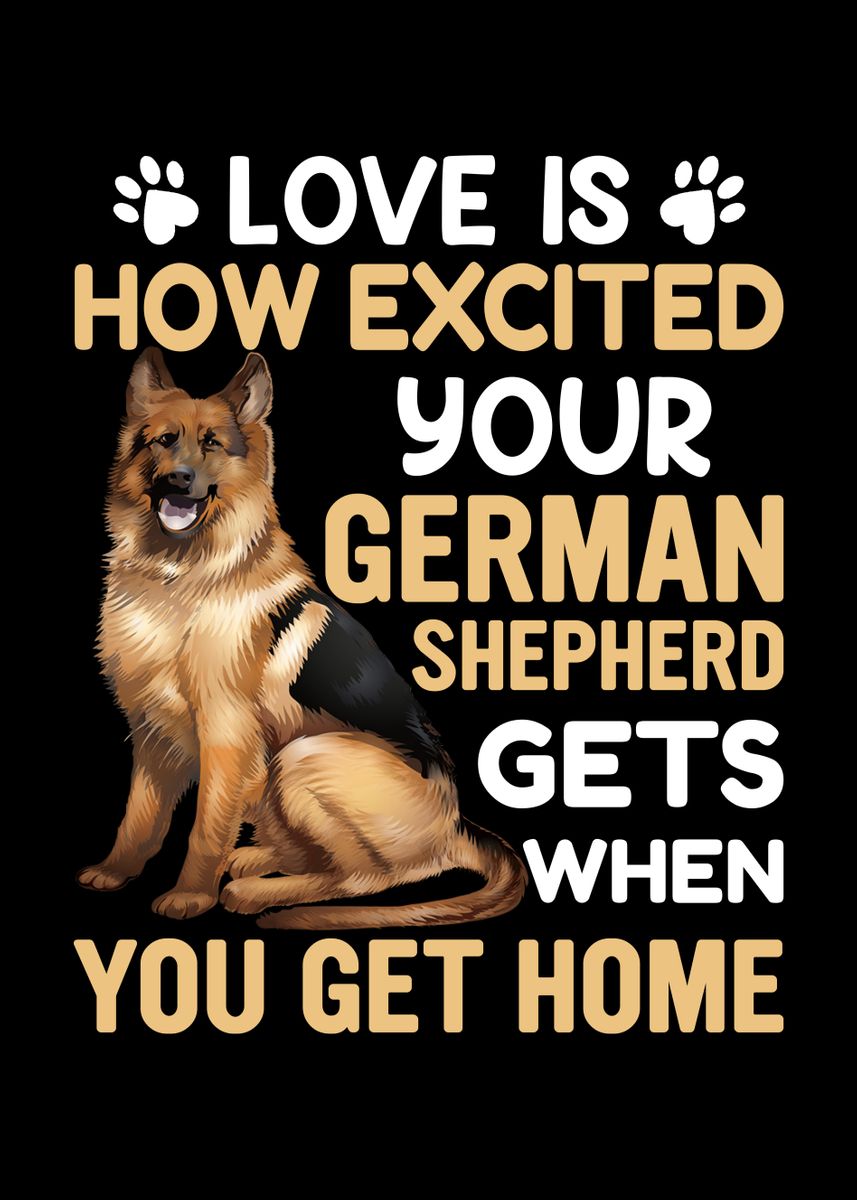 'GERMAN SHEPHERD LOVE' Poster, picture, metal print, paint by ...