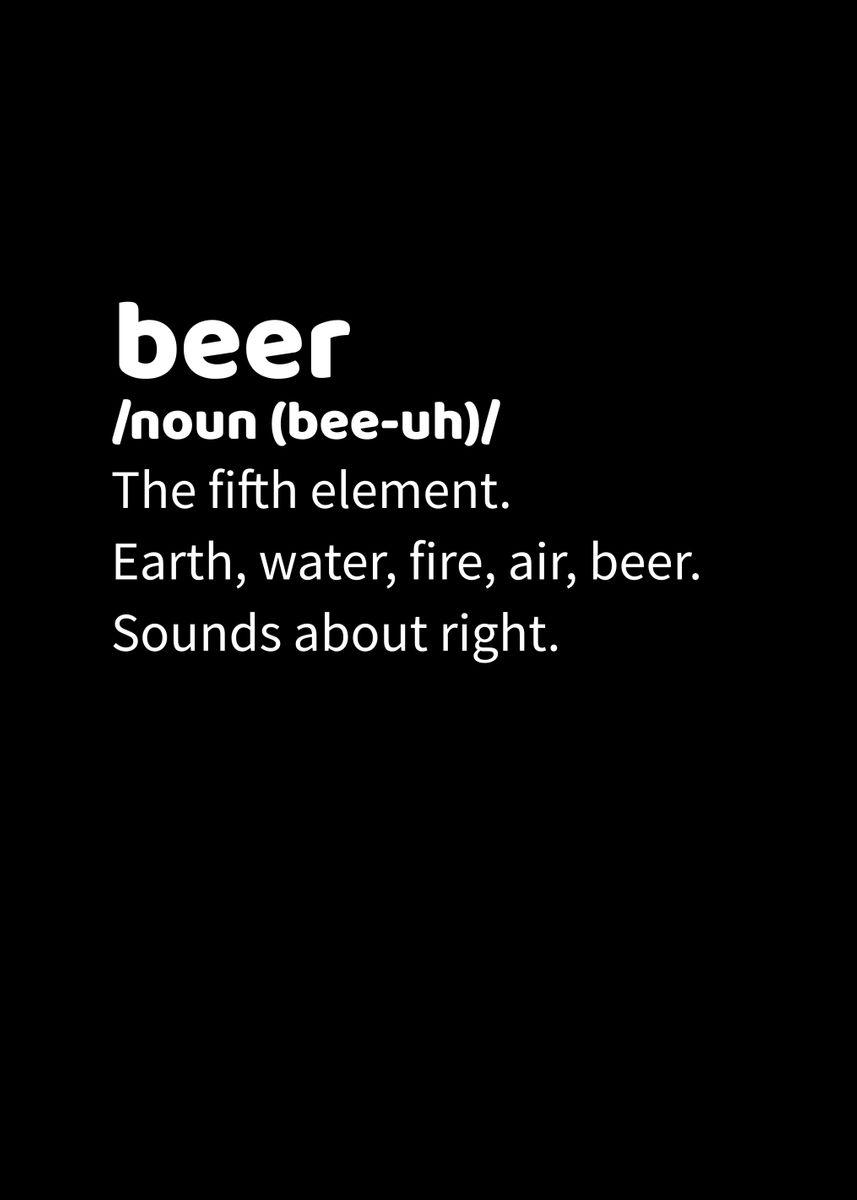 'Beer Dictionary 5 Elements' Poster, picture, metal print, paint by ...