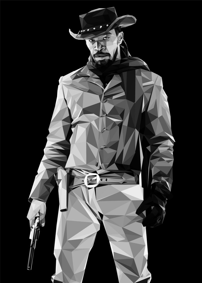 'Django' Poster, picture, metal print, paint by Lowpoly Posters | Displate