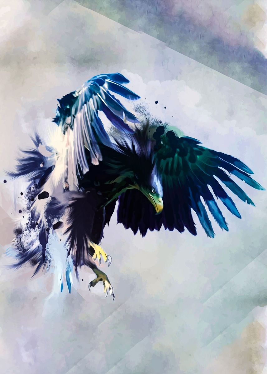 'Epic Hawk' Poster, picture, metal print, paint by CyberGeek | Displate