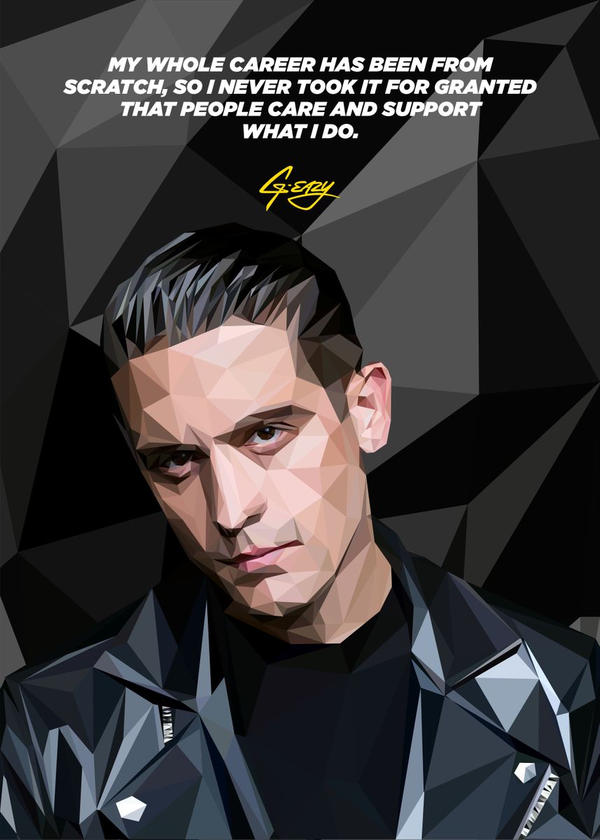 'G eazy' Poster, picture, metal print, paint by Lowpoly Posters | Displate