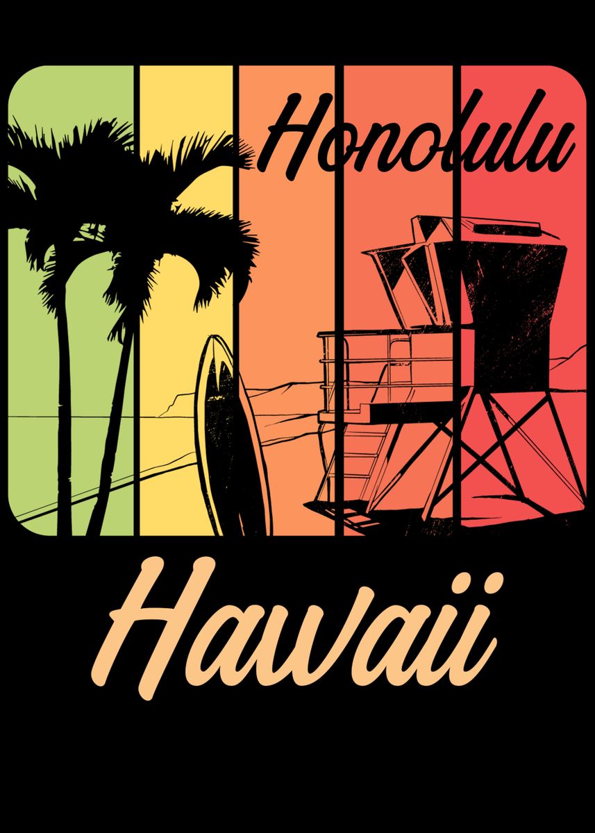 'Hawaii Honolulu' Poster by schmugo | Displate