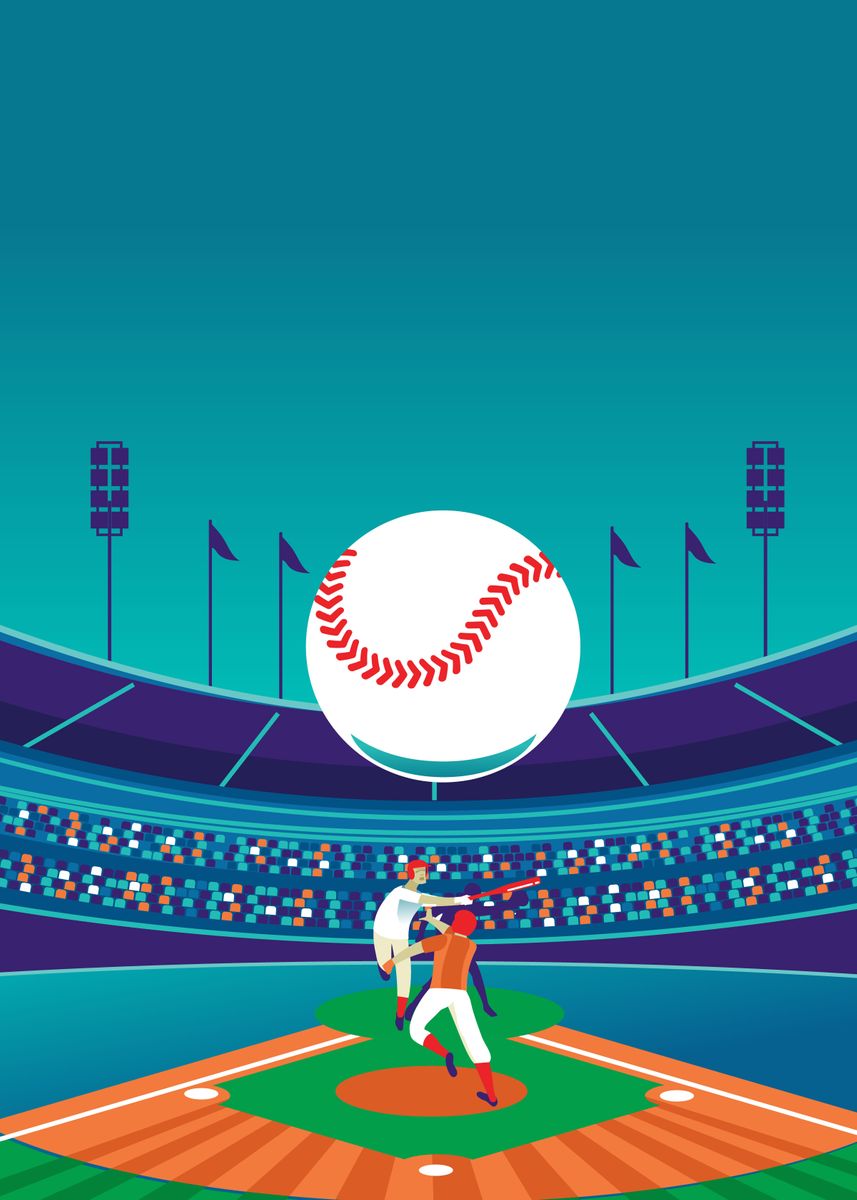 'Sports Baseball Poster Art' Poster by Human Shadow | Displate