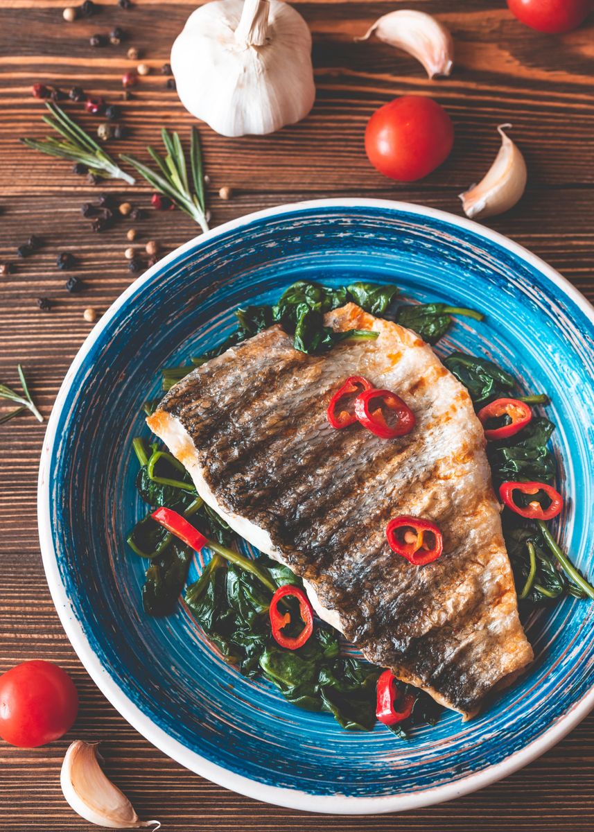 'Grilled sea bream' Poster, picture, metal print, paint by Oleksandr ...