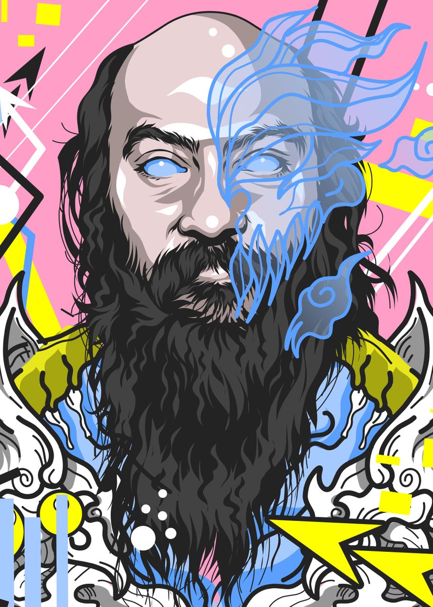 'Spiritual Teacher Osho' Poster, picture, metal print, paint by ...