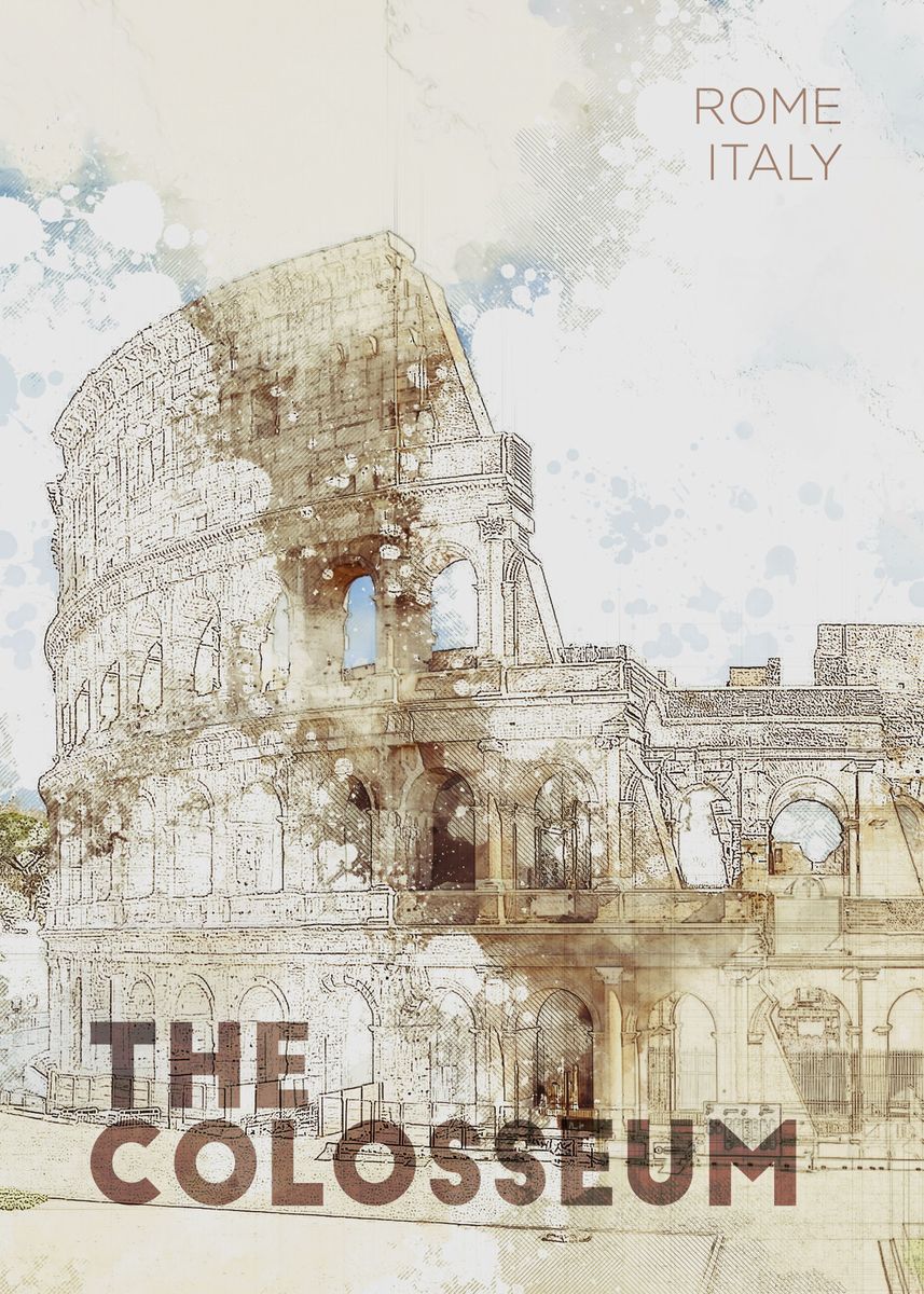 'The Colosseum' Poster, picture, metal print, paint by Jak Wspak | Displate